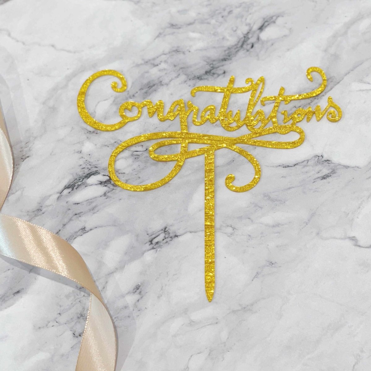 Thank you, Congratulations & Best Wishes Acrylic Cake Topper ...